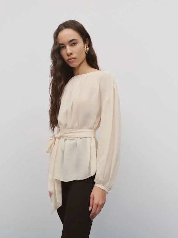 REFORMATION Isola Long-sleeve Top - Ivory