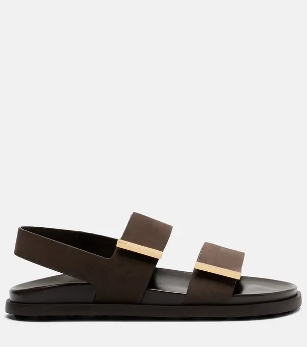 TOD'S Suede Slingback Sandals - Brown