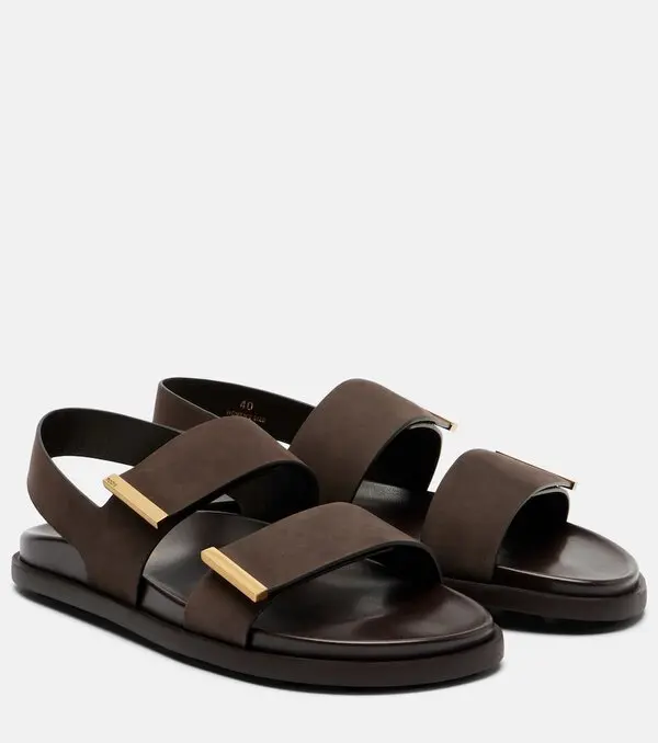 TOD'S Suede Slingback Sandals - Brown