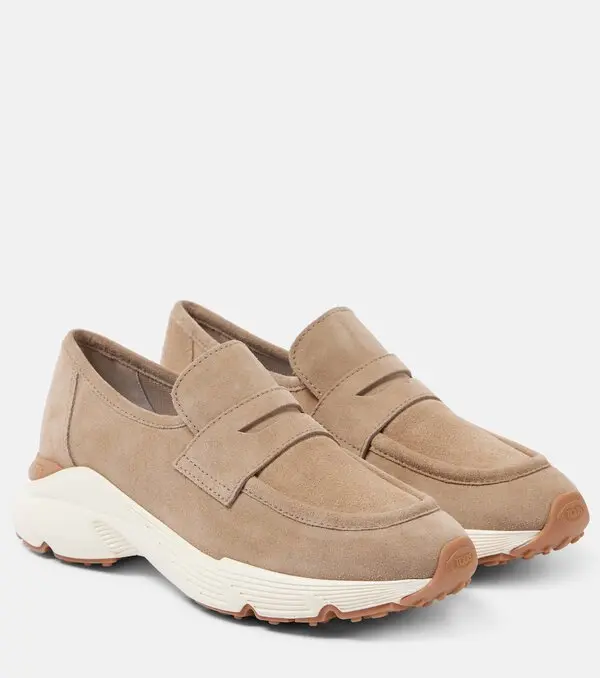 TOD'S Suede Lace-up Sneakers - Beige