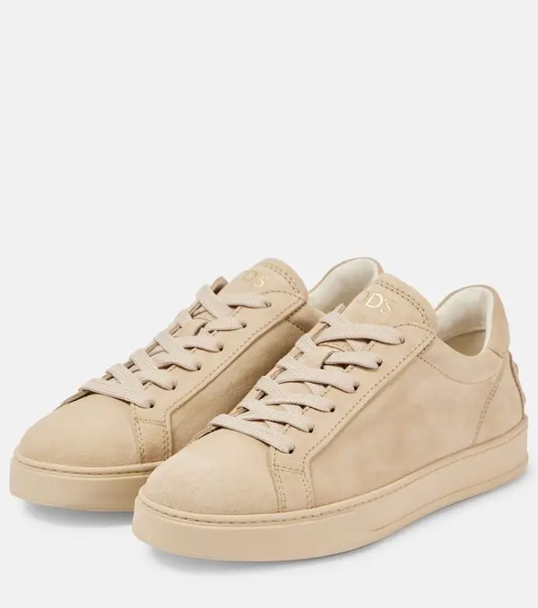 TOD'S Suede Lace-up Sneakers - Beige