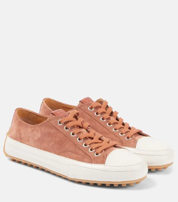 TOD'S Suede Lace-up Sneakers - Brown