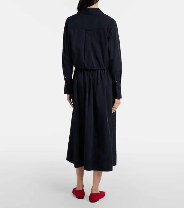 Veronica Beard Bates Gathered Taffeta Midi Skirt - Blue
