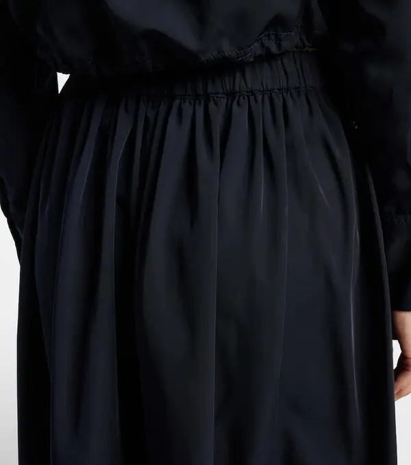 Veronica Beard Bates Gathered Taffeta Midi Skirt - Blue