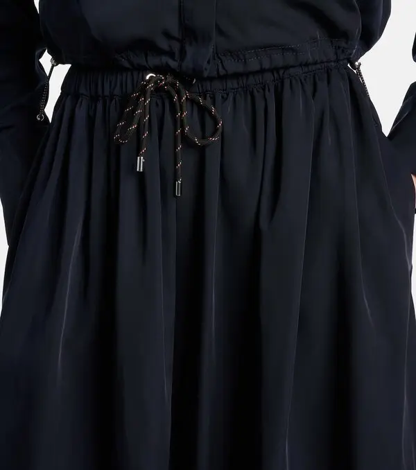 Veronica Beard Bates Gathered Taffeta Midi Skirt - Blue
