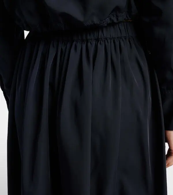 Veronica Beard Bates Gathered Taffeta Midi Skirt - Blue