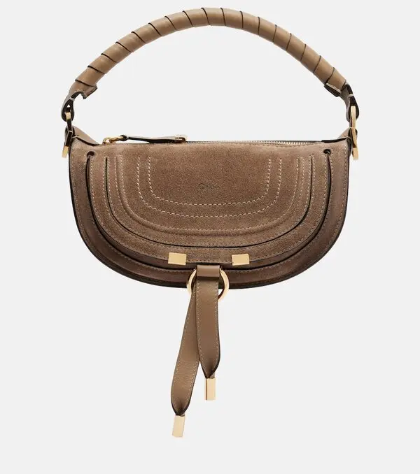 Chloé Marcie Mini Suede Shoulder Bag - Brown