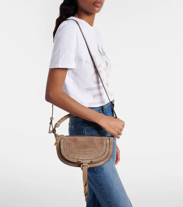 Chloé Marcie Mini Suede Shoulder Bag - Brown