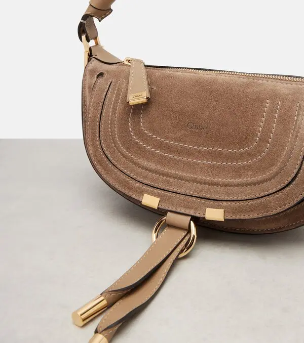 Chloé Marcie Mini Suede Shoulder Bag - Brown