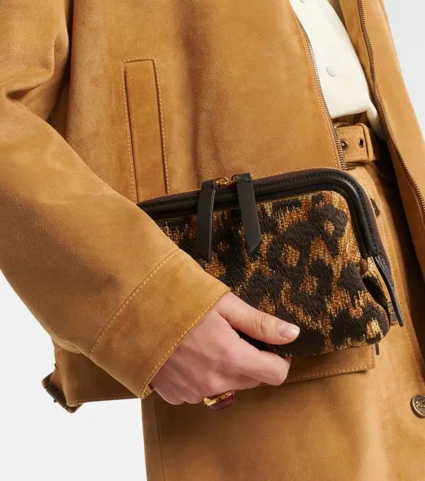 Etro Leather-trimmed Raffia-effect Crossbody Bag