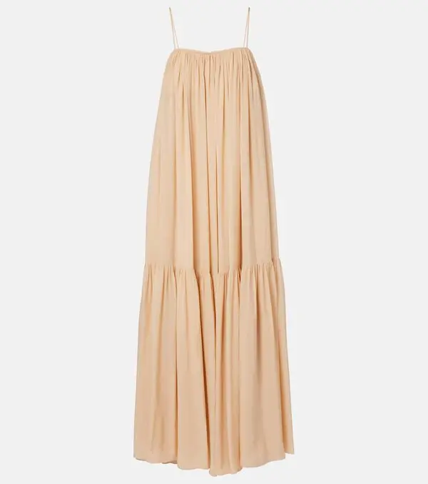 Chloé Silk Maxi Dress - Beige