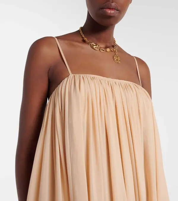 Chloé Silk Maxi Dress - Beige