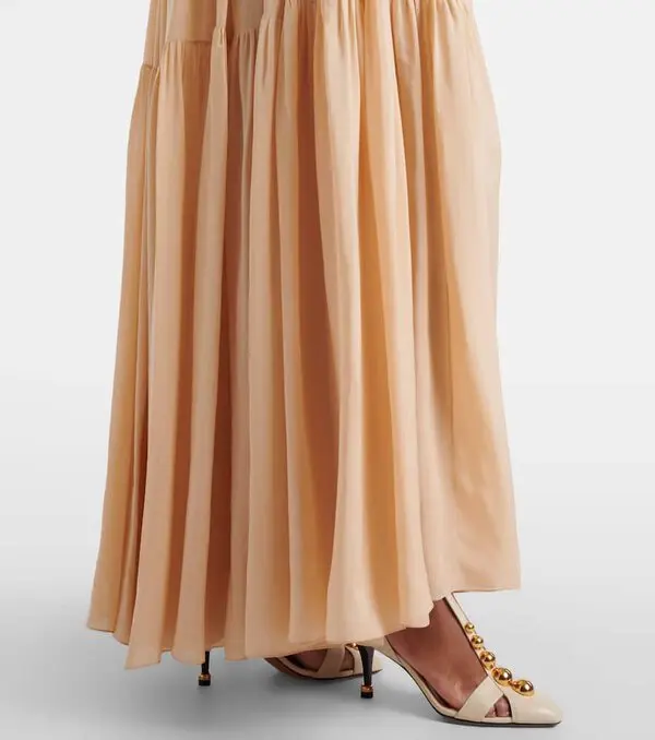 Chloé Silk Maxi Dress - Beige