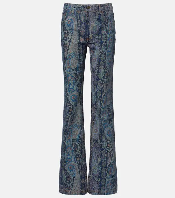 Etro Printed Flared Jeans