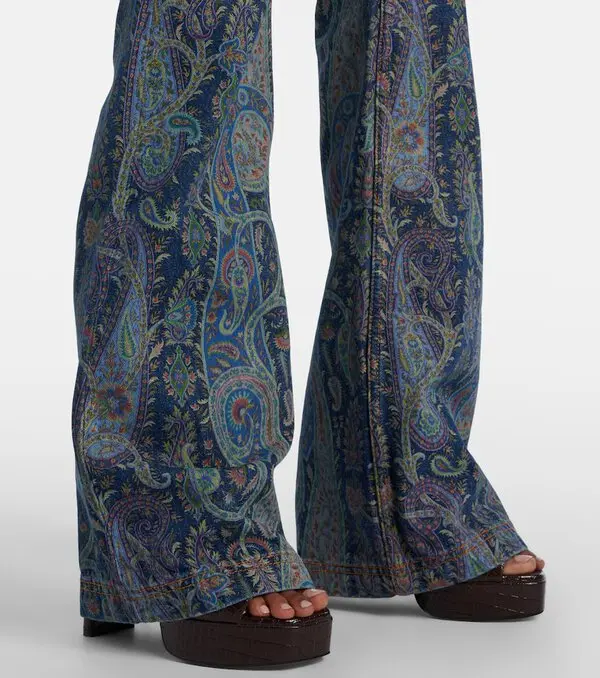 Etro Printed Flared Jeans
