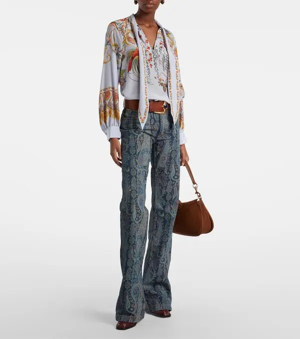 Etro Printed Flared Jeans