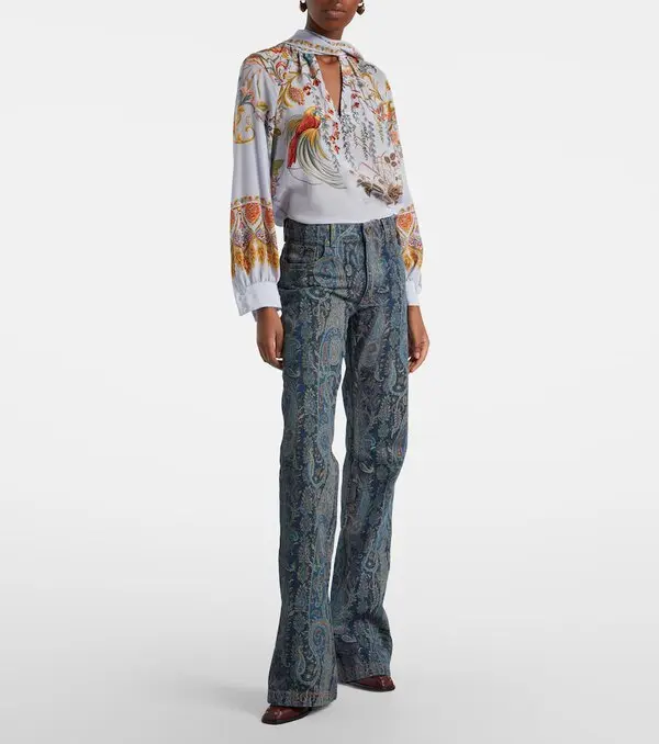 Etro Printed Flared Jeans