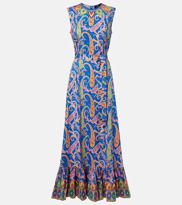 Etro Paisley Cotton-blend Maxi Dress - Multicoloured