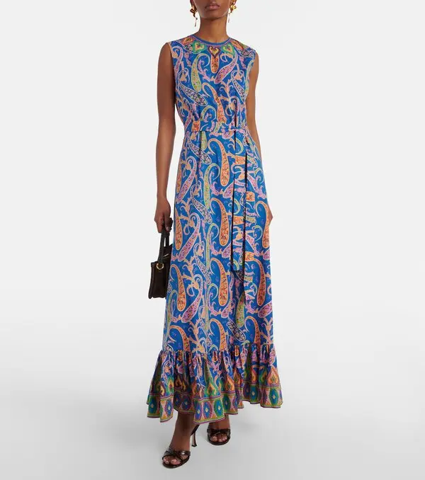 Etro Paisley Cotton-blend Maxi Dress - Multicoloured