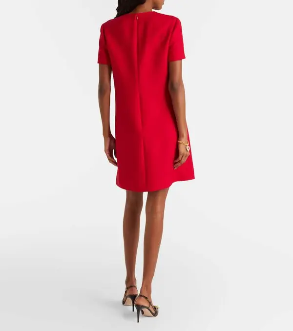 Valentino Garavani Crepe Couture Vgold Mini Dress - Red