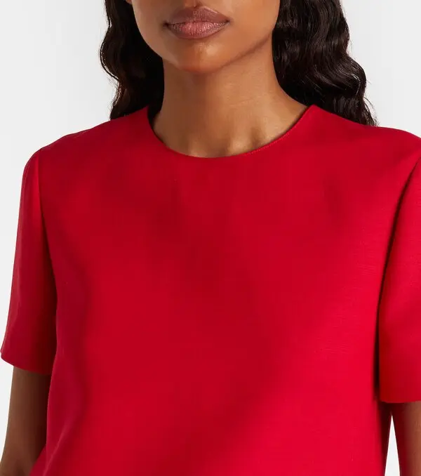 Valentino Garavani Crepe Couture Vgold Mini Dress - Red
