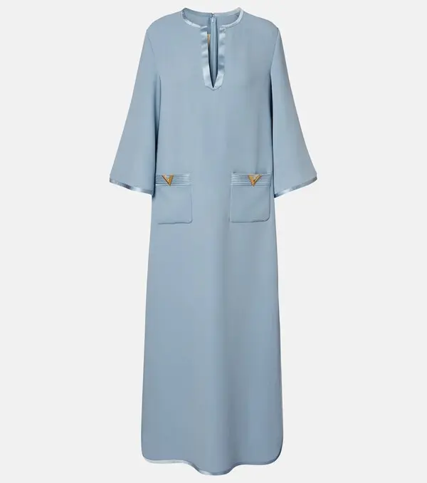 Valentino Garavani Vgold Silk Maxi Dress - Blue