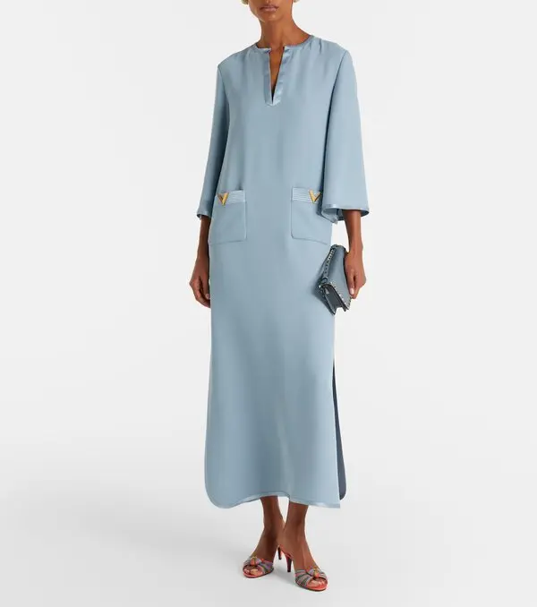 Valentino Garavani Vgold Silk Maxi Dress - Blue