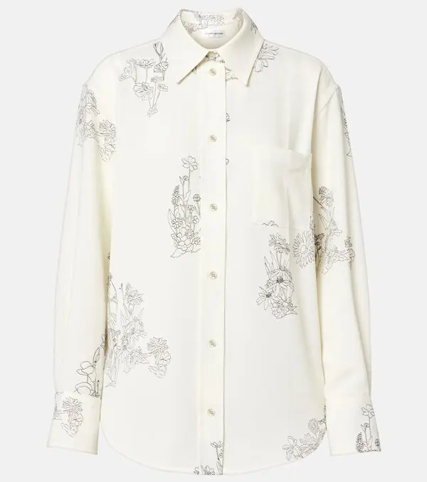 Victoria Beckham Floral Viscose Shirt - White