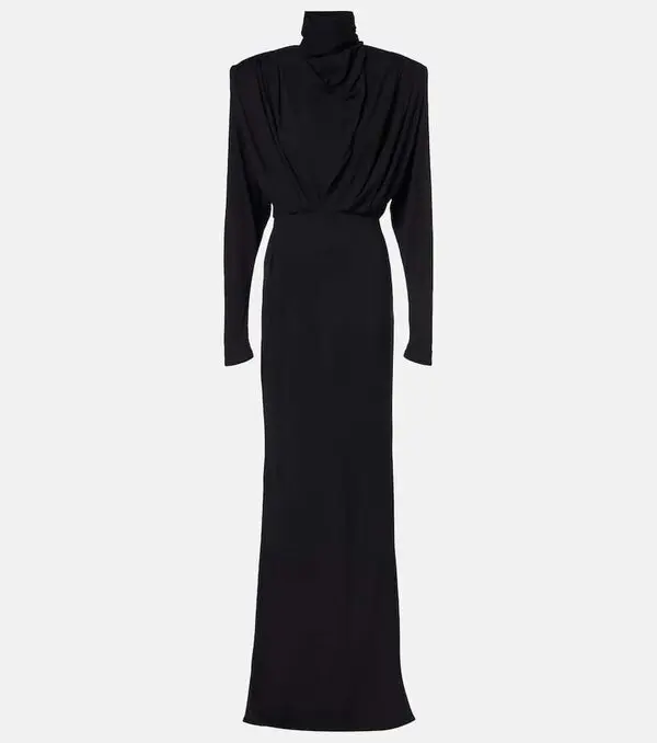 MUGLER Draped Jersey Gown