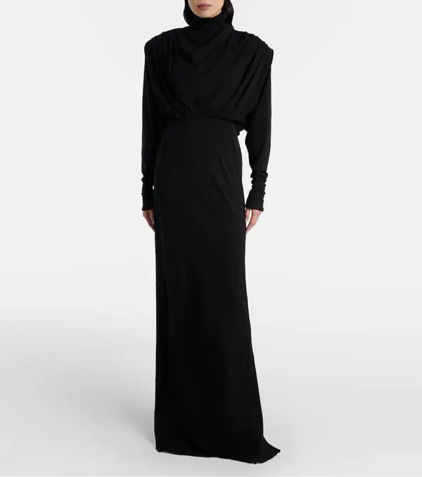 MUGLER Draped Jersey Gown