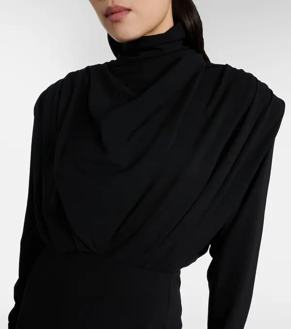 MUGLER Draped Jersey Gown