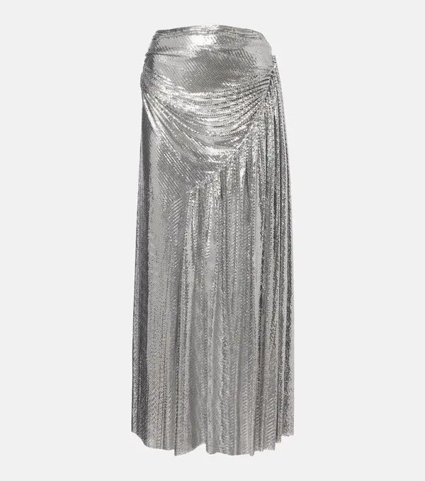 Rabanne Chainmail Draped Maxi Skirt
