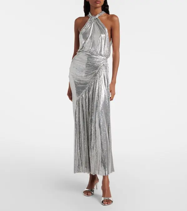 Rabanne Chainmail Draped Maxi Skirt