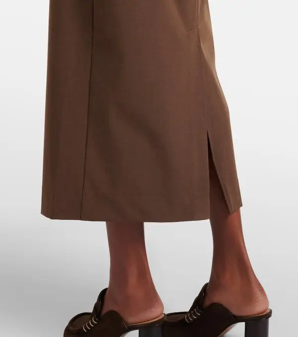 Staud Layered Wool-blend Midi Dress