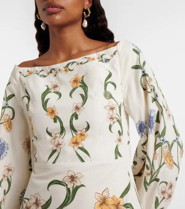 Agua Bendita Floral Cotton Maxi Dress