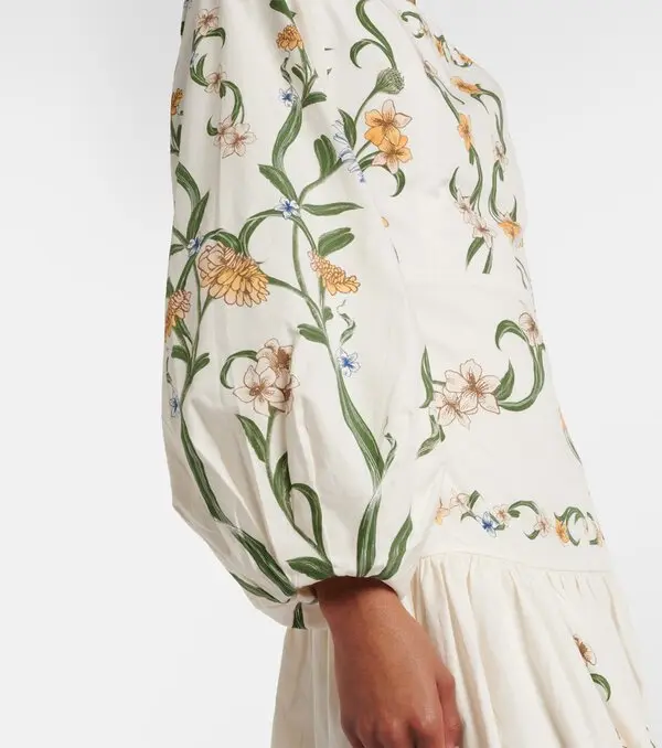 Agua Bendita Floral Cotton Maxi Dress