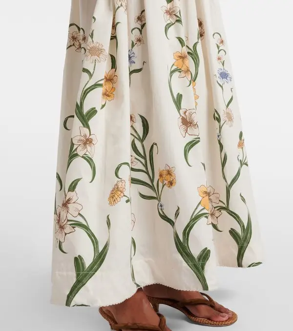 Agua Bendita Floral Cotton Maxi Dress