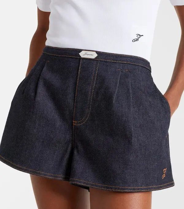 Jacquemus Logo Denim Shorts - Blue