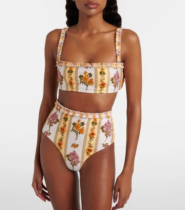 Agua Bendita Floral Embroidered Bikini Bottom