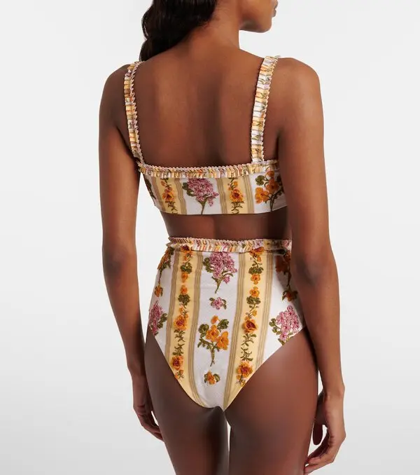 Agua Bendita Floral Embroidered Bikini Bottom