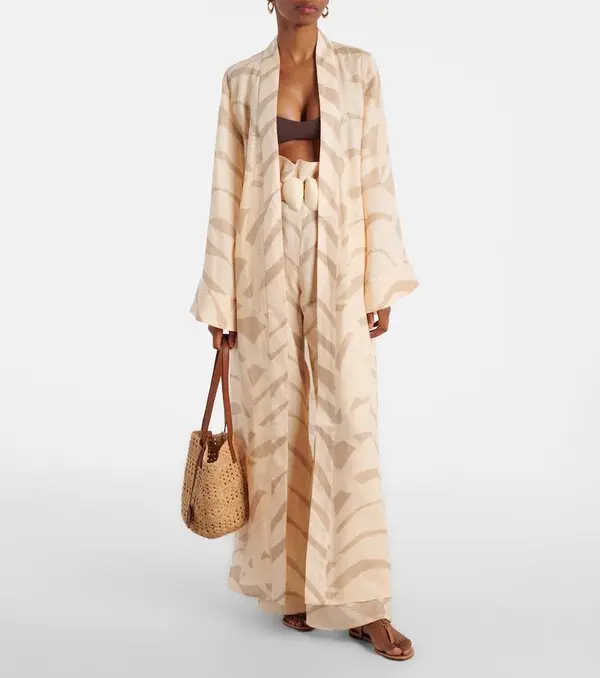 Johanna Ortiz Printed Linen Beach Cover-up