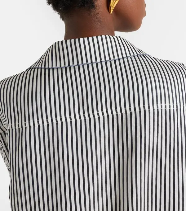TOM FORD Striped Oversized Silk Shirt - Black