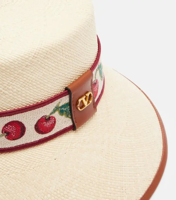 Valentino Garavani Cherryfic Straw Bucket Hat