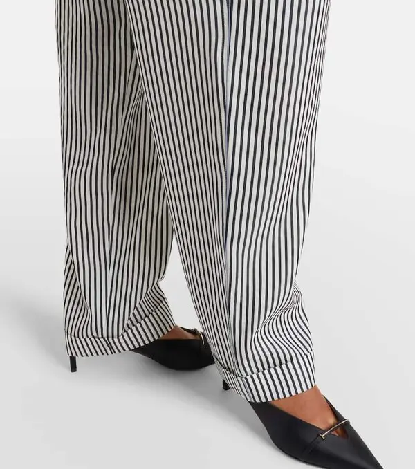 TOM FORD Striped Silk Straight Pants