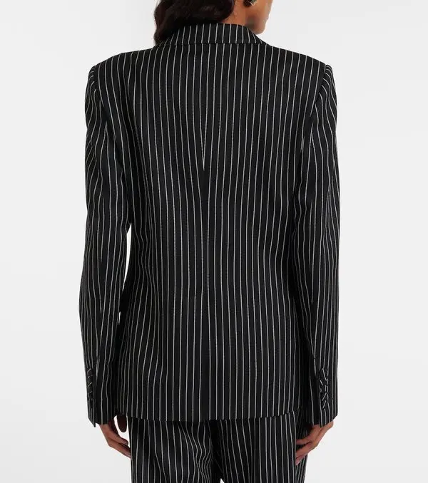 TOM FORD Pinstripe Wool And Cotton Blazer - Black
