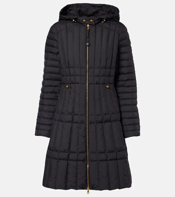 Moncler Menthe Long Quilted Down Coat