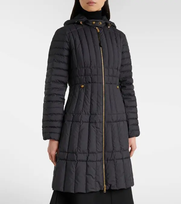 Moncler Menthe Long Quilted Down Coat