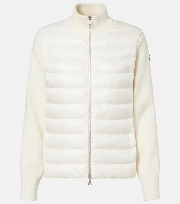 Moncler Down-paneled Virgin Wool Cardigan