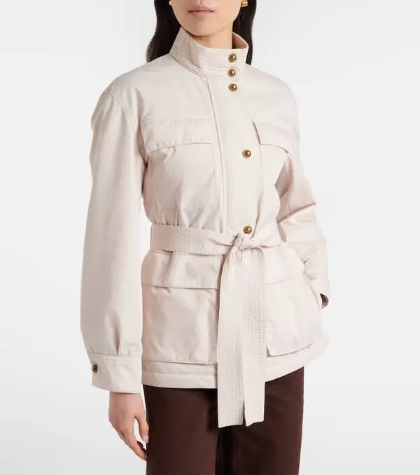 Moncler Maitake Leather-trimmed Jacket - White