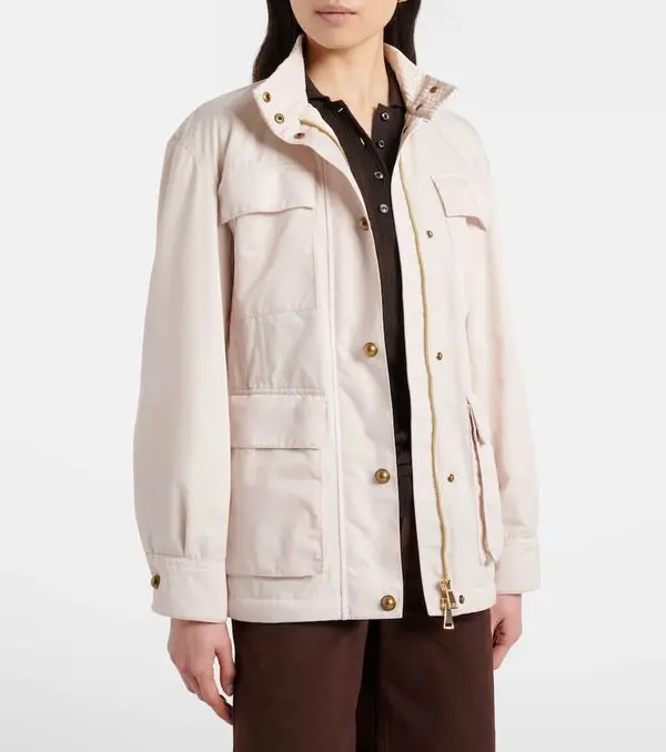 Moncler Maitake Leather-trimmed Jacket - White